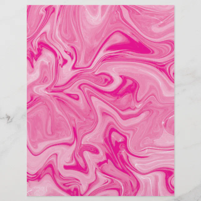 Pink Marble Watercolor 8.5" X 11" Paper | Zazzle