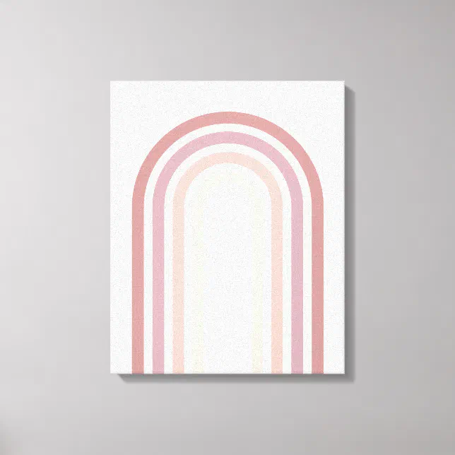 Pink & Mauve Minimalist Rainbow Wall Art Canvas | Zazzle