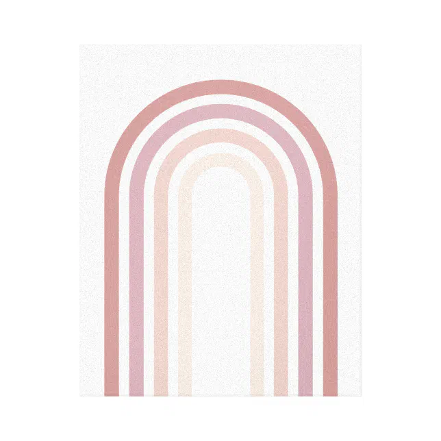 Pink & Mauve Minimalist Rainbow Wall Art Canvas | Zazzle