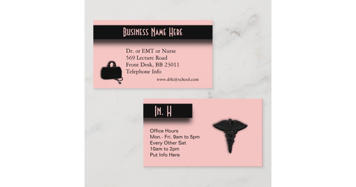 Pink Medical Business Card | Zazzle