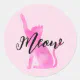 Pink Meow Kitty Cat Classic Round Sticker | Zazzle