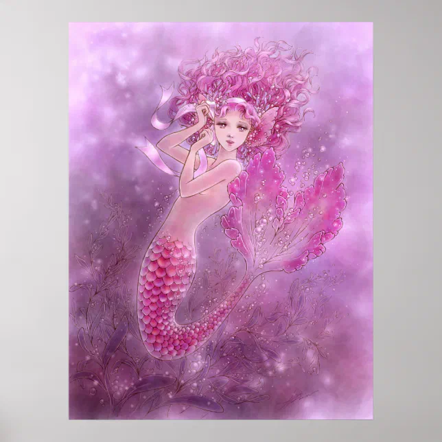 Pink Mermaid Print | Zazzle