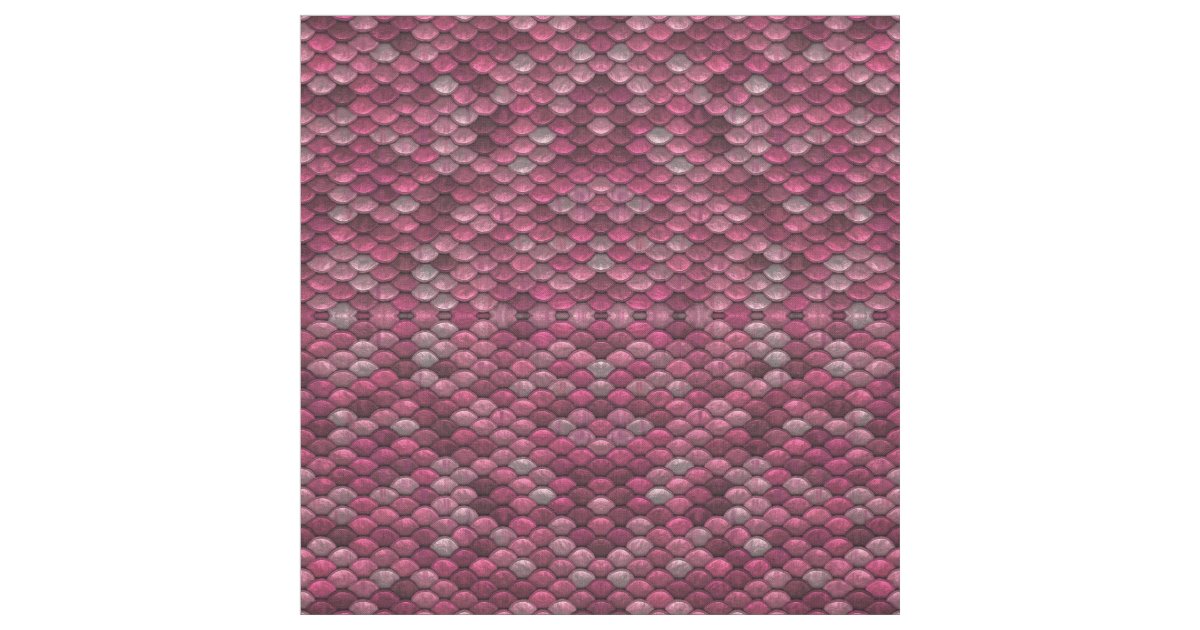 Pink Metallic Scales Texture Fabric | Zazzle