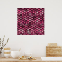 Pink Metallic Scales Texture Poster | Zazzle