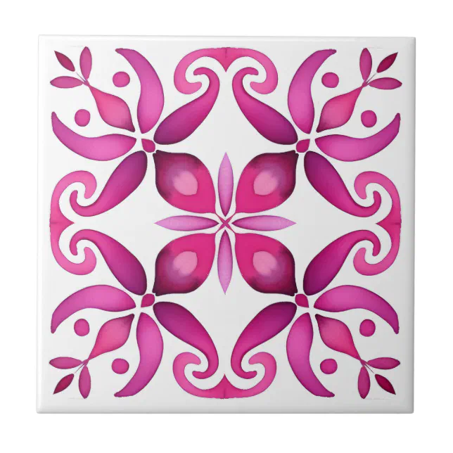 Pink Mexican talavera wedding favors printed Ceramic Tile | Zazzle
