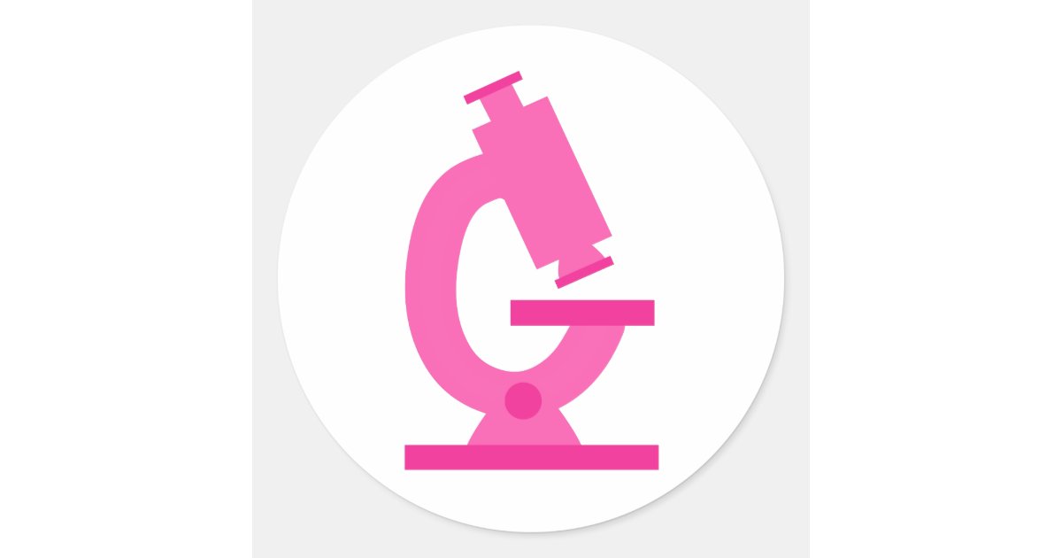 Pink Microscope Science Classic Round Sticker | Zazzle