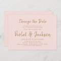 Pink minimal script change the date postponement invitation | Zazzle