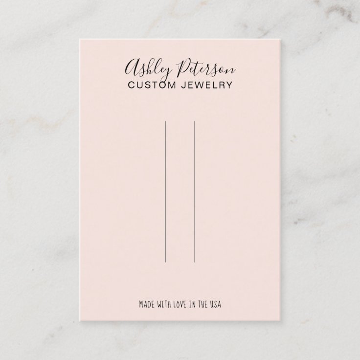 Pink minimalist elegant hair clip barrette display business card | Zazzle