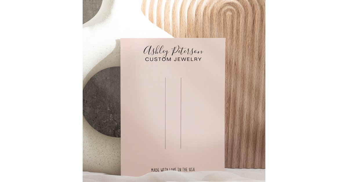Pink minimalist elegant hair clip barrette display business card | Zazzle