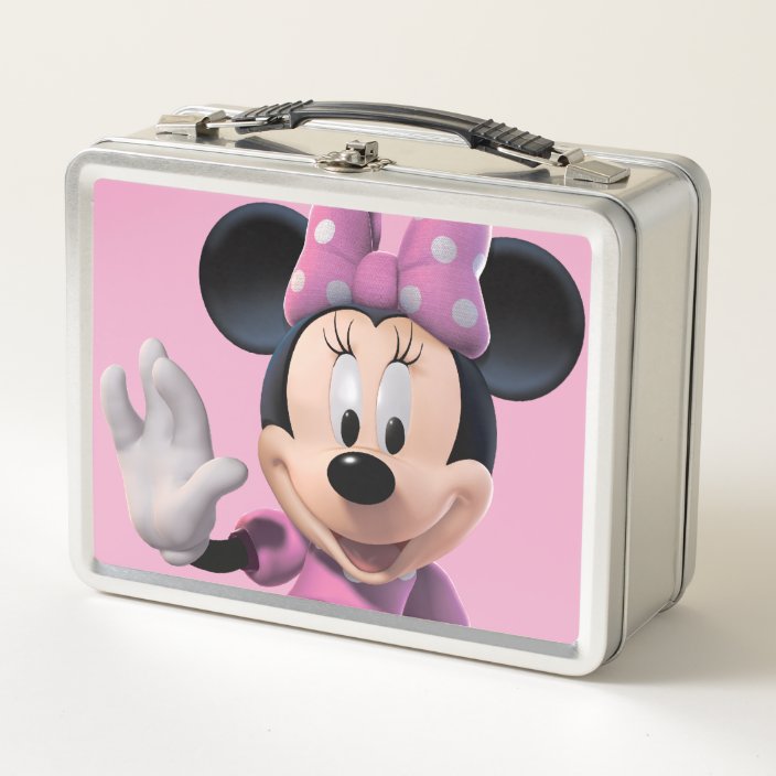 Pink Minnie Cute Pose Metal Lunch Box