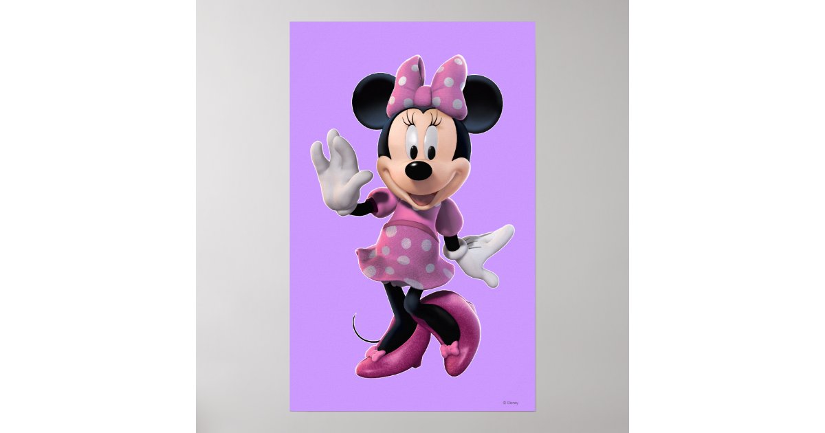 Pink Minnie | Cute Pose Poster | Zazzle