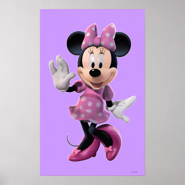 Pink Minnie | Cute Pose Poster | Zazzle