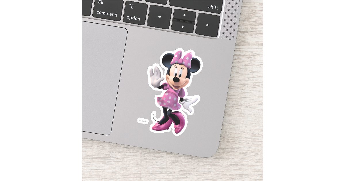 Pink Minnie | Cute Pose Sticker | Zazzle