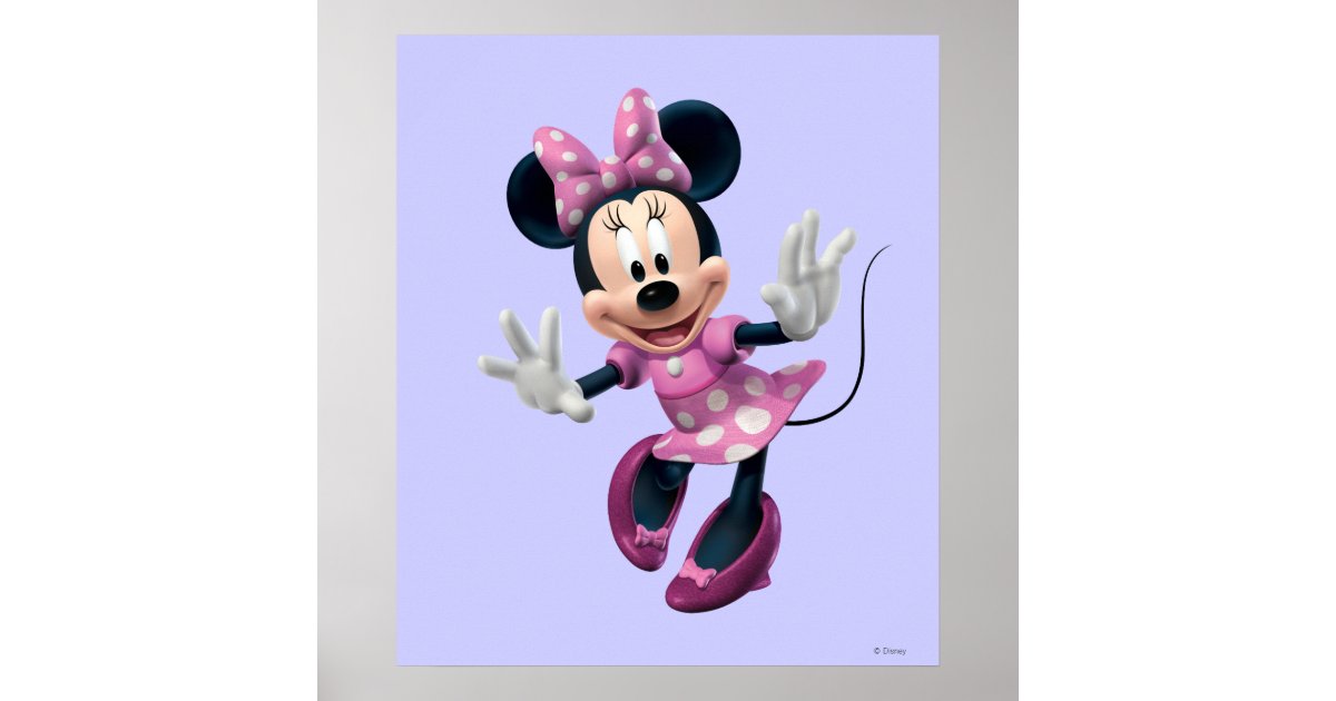 Pink Minnie | Hands Out Poster | Zazzle