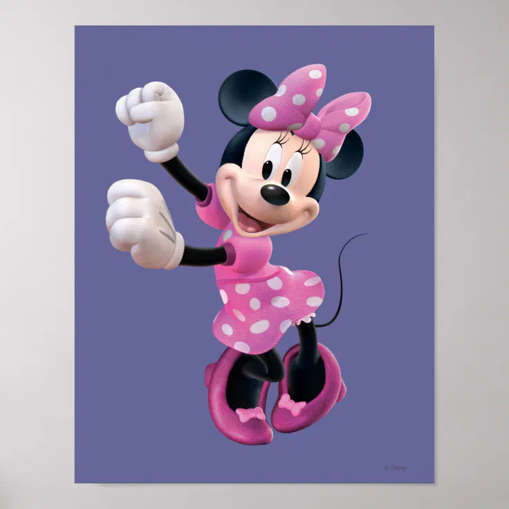 Pink Minnie | Hands Up and Dancing Poster | Zazzle