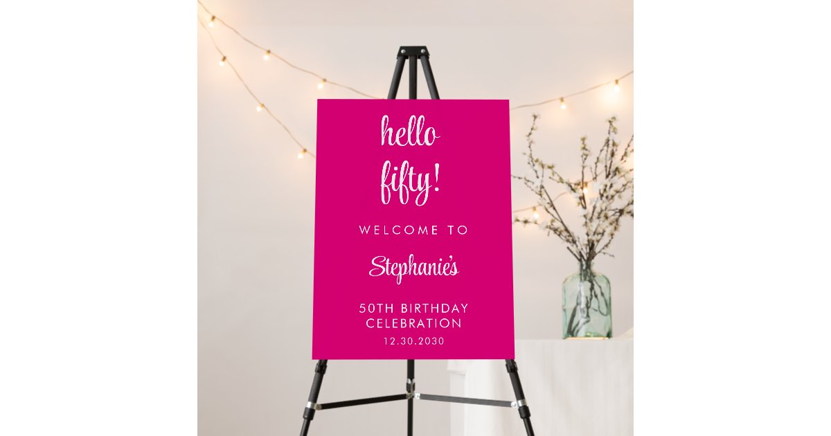 Pink Modern Birthday Welcome Sign | Zazzle