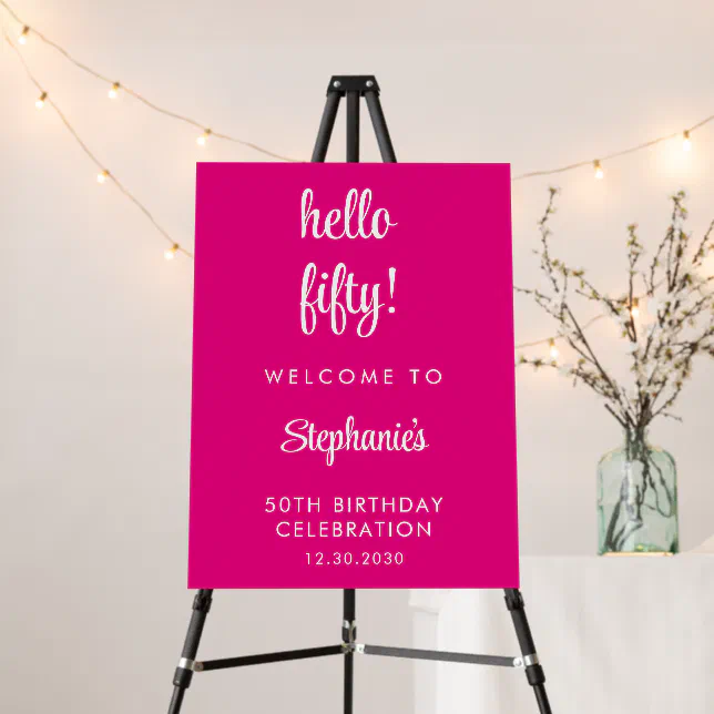 Pink Modern Birthday Welcome Sign | Zazzle