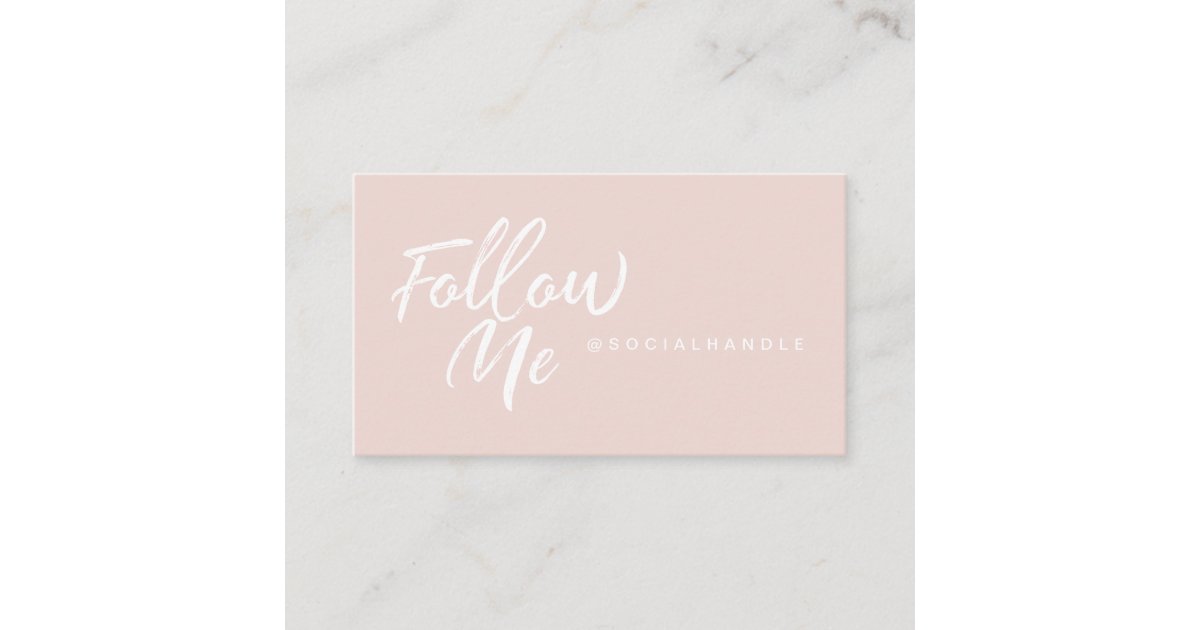 Pink Modern & Minimal Social Media Follow Me Photo Business Card | Zazzle