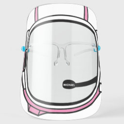 Pink Modern Personalized Space Astronaut Helmet Face Shield | Zazzle