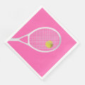Pink Modern Tennis Ball White Racket Paper Dinner Napkins | Zazzle