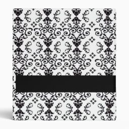 Pink Monogram Black Damask Planner Binder | Zazzle