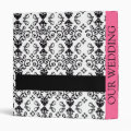 Pink Monogram Black Damask Planner Binder | Zazzle