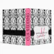 Pink Monogram Black Damask Planner Binder | Zazzle