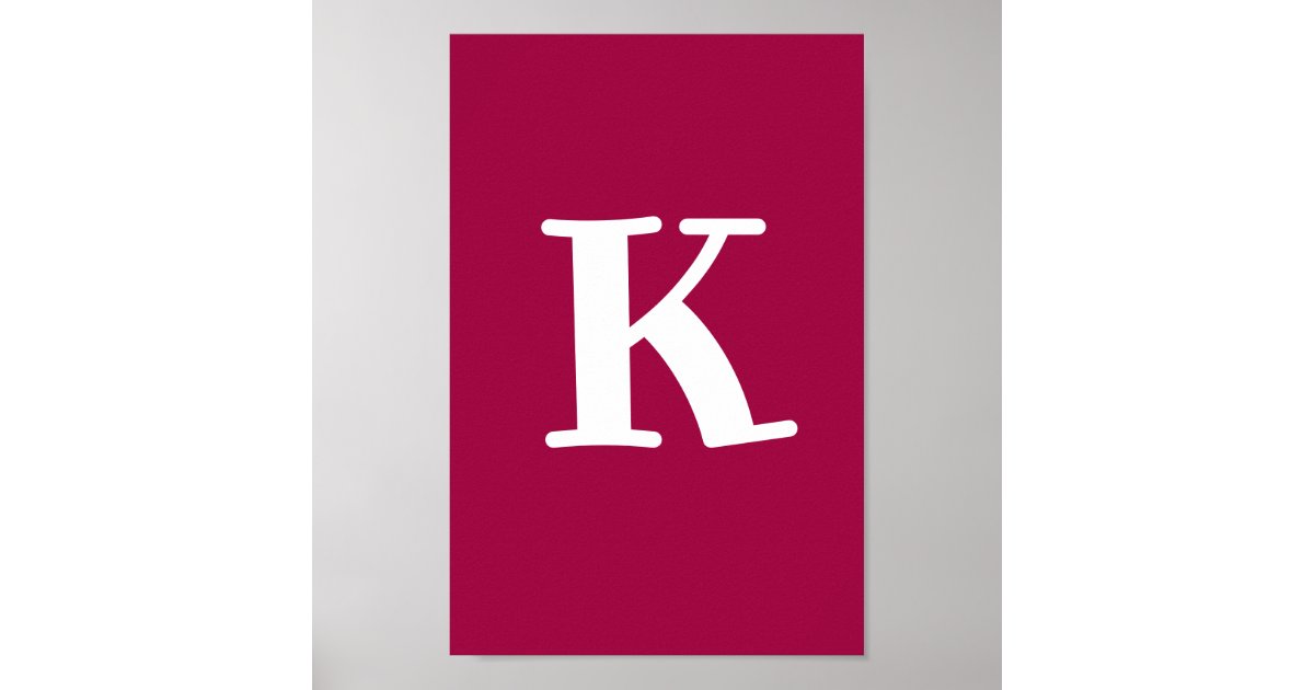 Pink Monogram Letter Poster | Zazzle