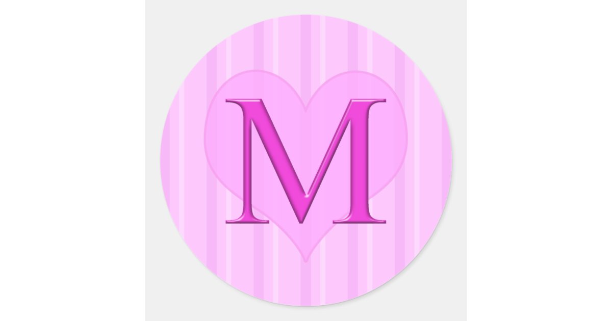 Pink Monogram Stickers M 001 | Zazzle