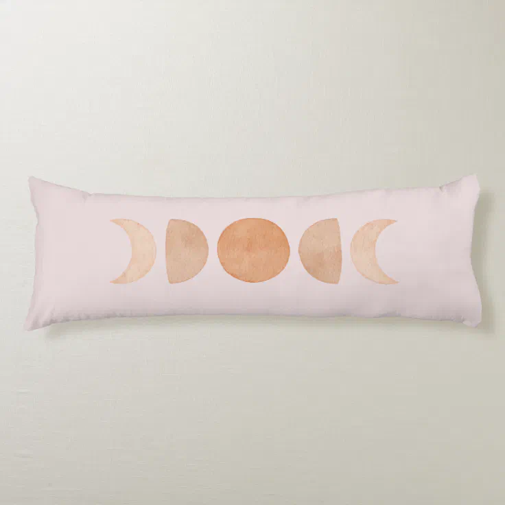 Pink Moon Phases Lumbar Body Pillow | Zazzle