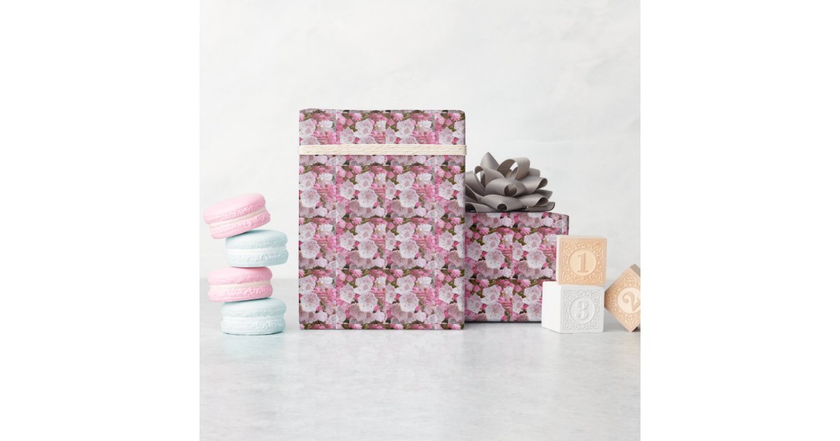 Pink Mountain Laurel Floral Pattern Wrapping Paper | Zazzle