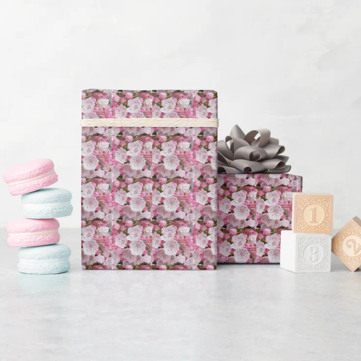 Pink Mountain Laurel Floral Pattern Wrapping Paper | Zazzle