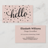 Pink Multi Hello Dots Business Card | Zazzle