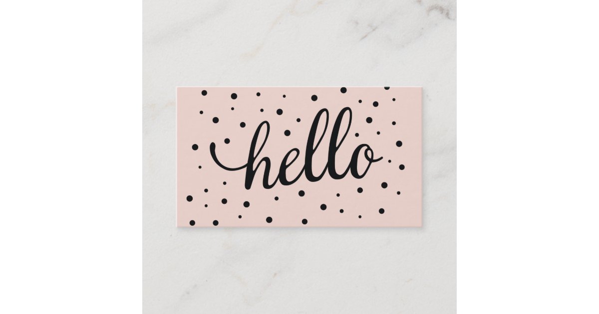 Pink Multi Hello Dots Business Card | Zazzle