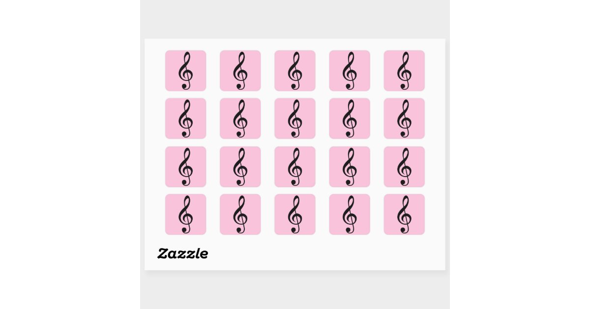 Pink Music Clef Stickers | Zazzle