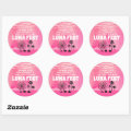 Pink Music Festival Thank You Classic Round Sticker | Zazzle