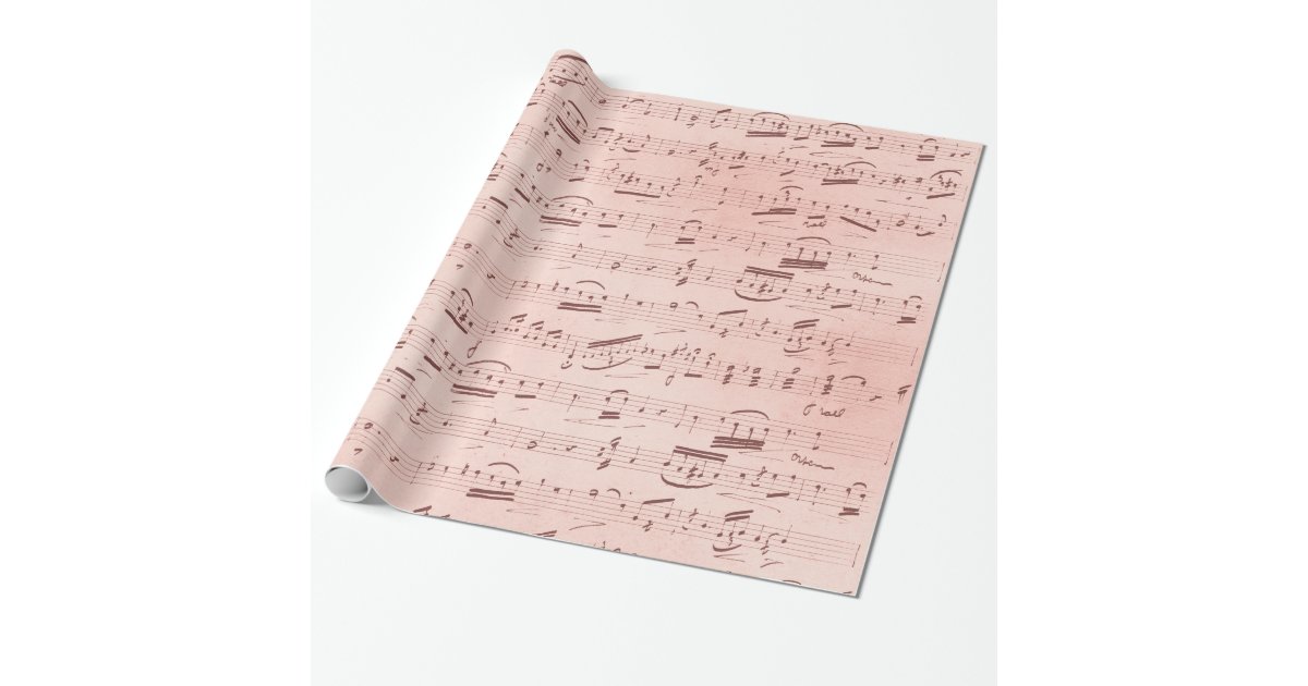 Pink Musical Notes Wrapping Paper | Zazzle