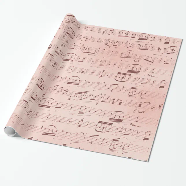 Pink Musical Notes Wrapping Paper | Zazzle