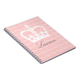 Pink-n-White Princess Notebook | Zazzle