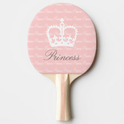 Pink-n-White Princess Ping Pong Paddle | Zazzle