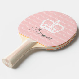 Pink-n-White Princess Ping Pong Paddle | Zazzle