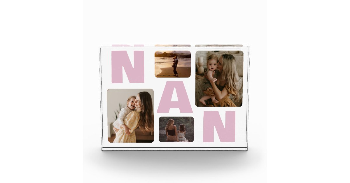 Pink Nan Grandma's Family Photo Collage | Zazzle