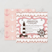 Pink Nautical Lighthouse Birthday Invitation | Zazzle