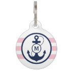 Nautical Anchor Monogram Turquoise Wood Pet Name Pet Tag | Zazzle.com