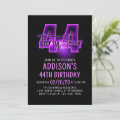 Pink Neon 44th Birthday Invitation | Zazzle