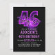 Pink Neon 46th Birthday Invitation | Zazzle