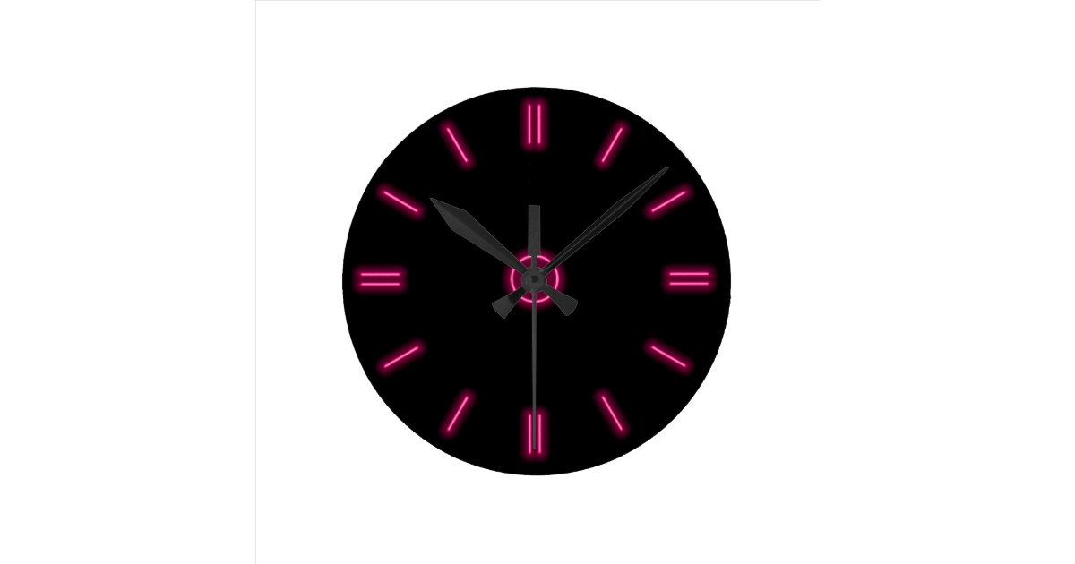 Pink Neon Clock | Zazzle.com