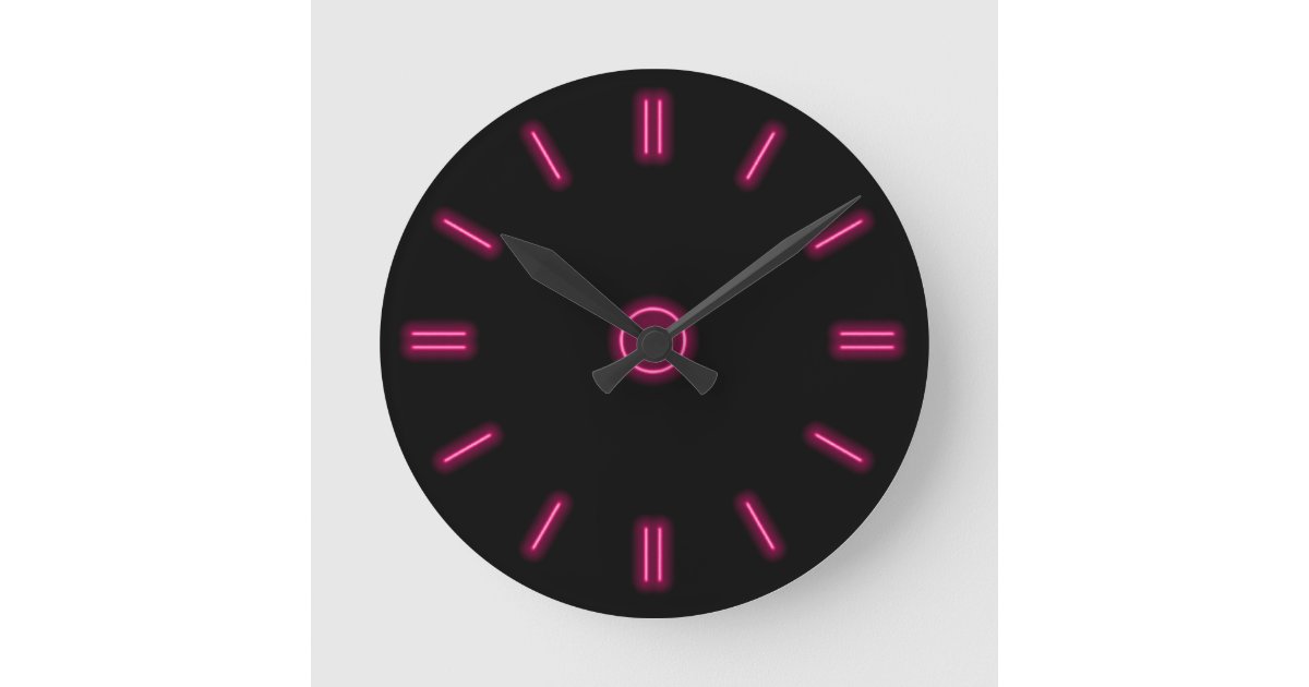Pink Neon Clock | Zazzle