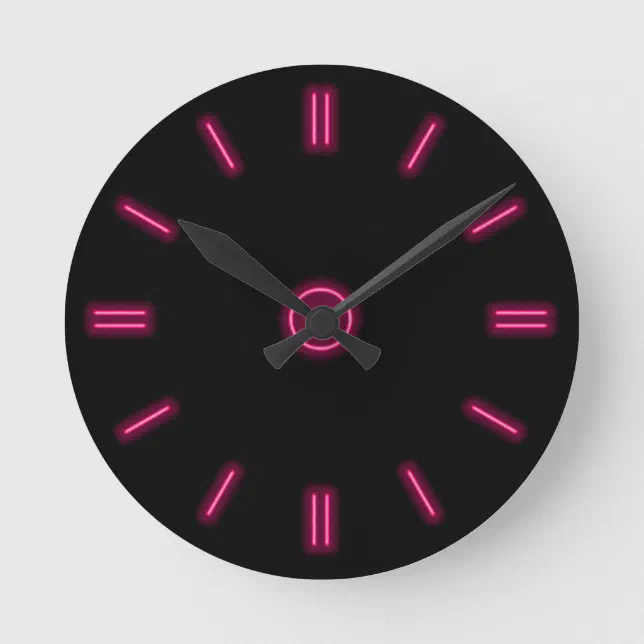 Pink Neon Clock | Zazzle