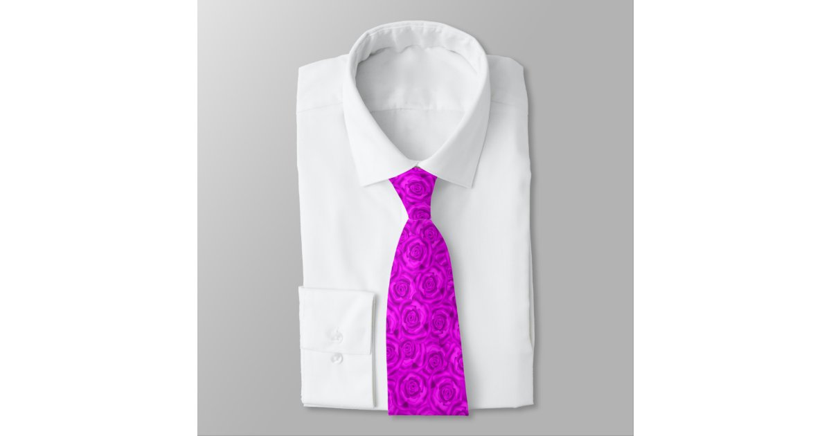 Pink neon neck tie | Zazzle